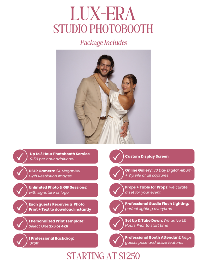 Lux-Era Studio Photobooth Package - EVNT PHOTOBOOTH CO | Tampa’s Best ...